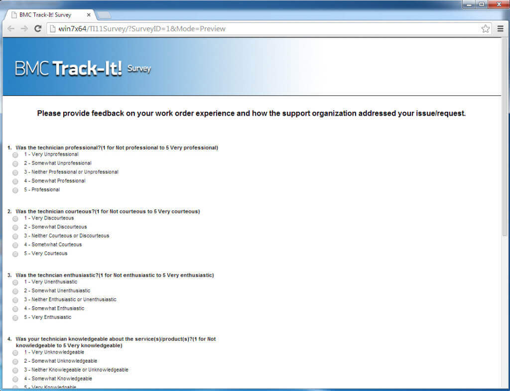Web Based IT Customer Satisfaction Survey Software by Track-It!